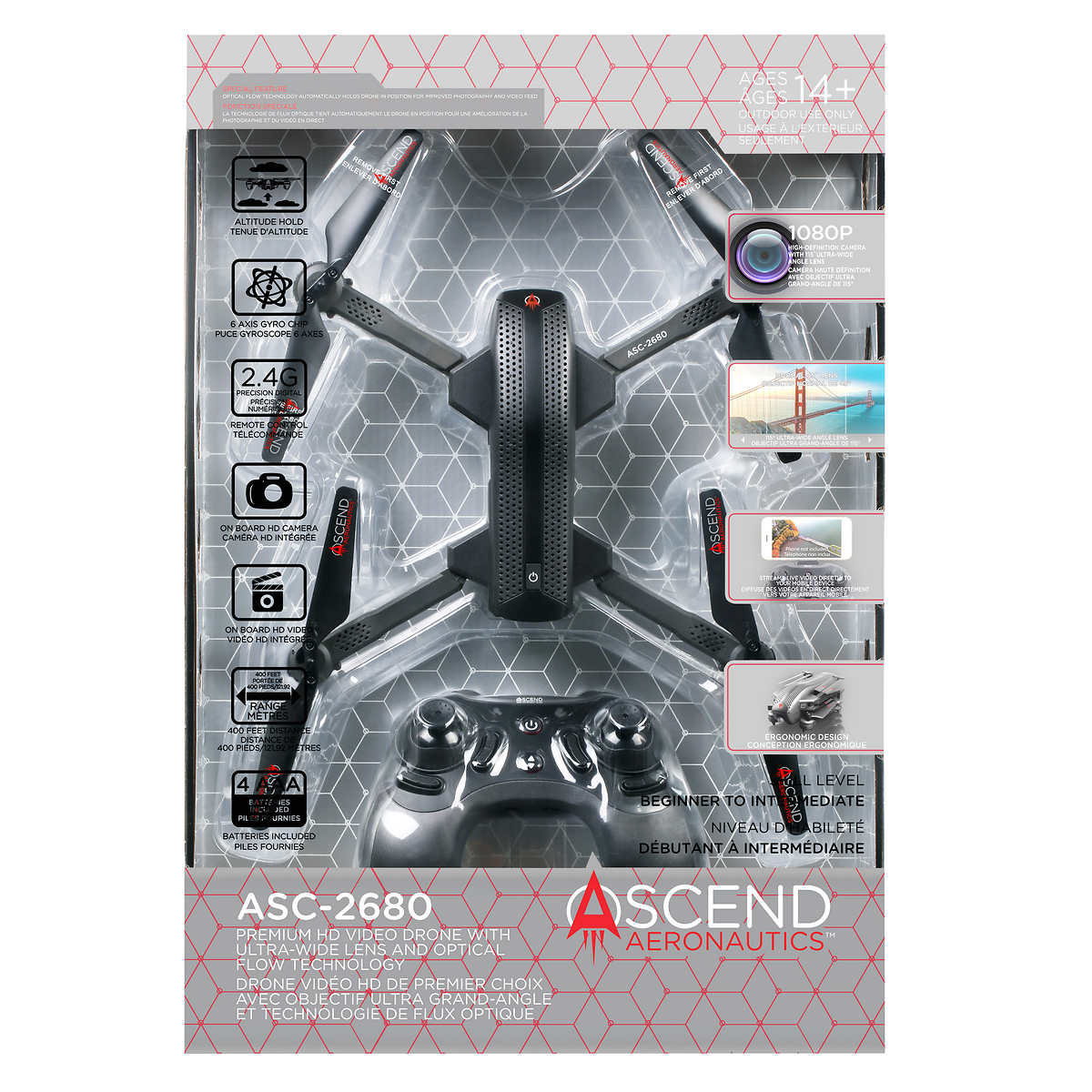 ASCEND AERONAUTICS - Drone Vidéo HD ASC-2680 – Liquidation125Plus